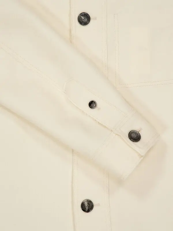 AMI Paris Boiled Wool Buttoned Jacket - Cream