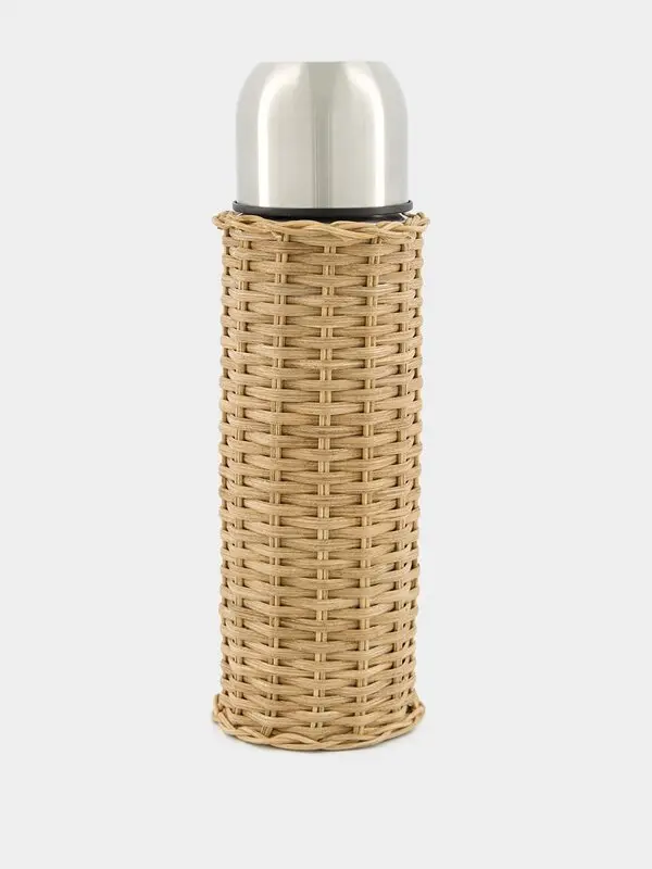 GIOBAGNARA Rattan Small Thermos Bottle - Brown