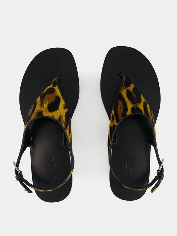 Paris Texas Amalfi Flat Sandals - Animal Print