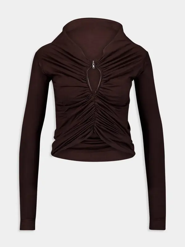 Dolce & Gabbana Ruched Zip Top