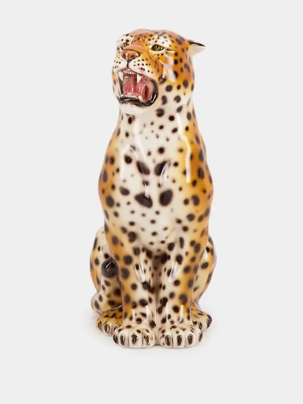 LES-OTTOMANS Hand-painted Ceramic Leopard - Animal Print