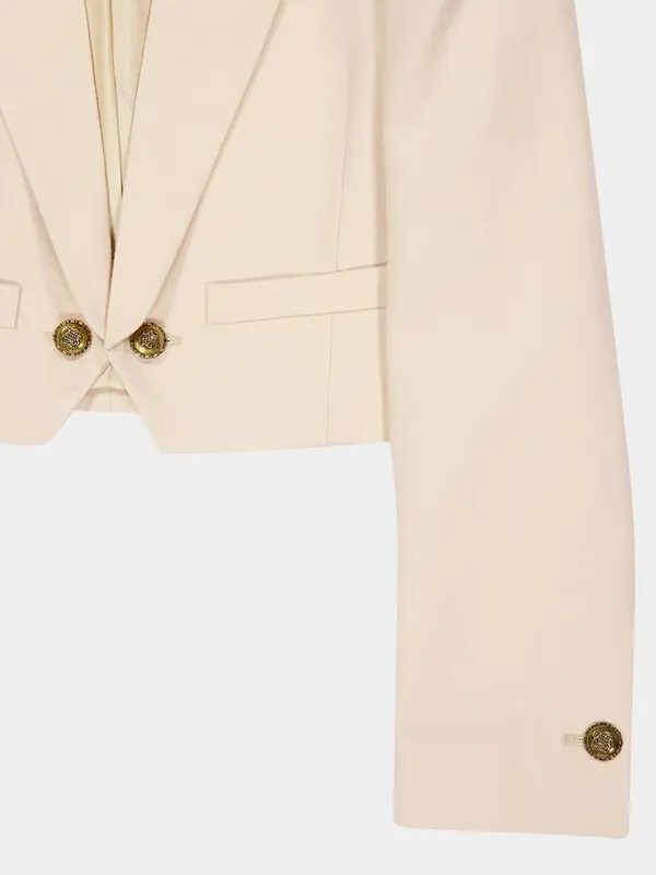 Zimmermann Hypnotic Cropped Wool Blazer - Cream