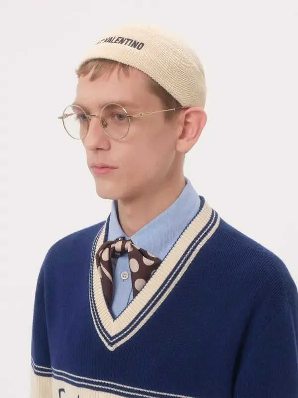 Valentino Garavani Embroidered Wool Beanie - Cream