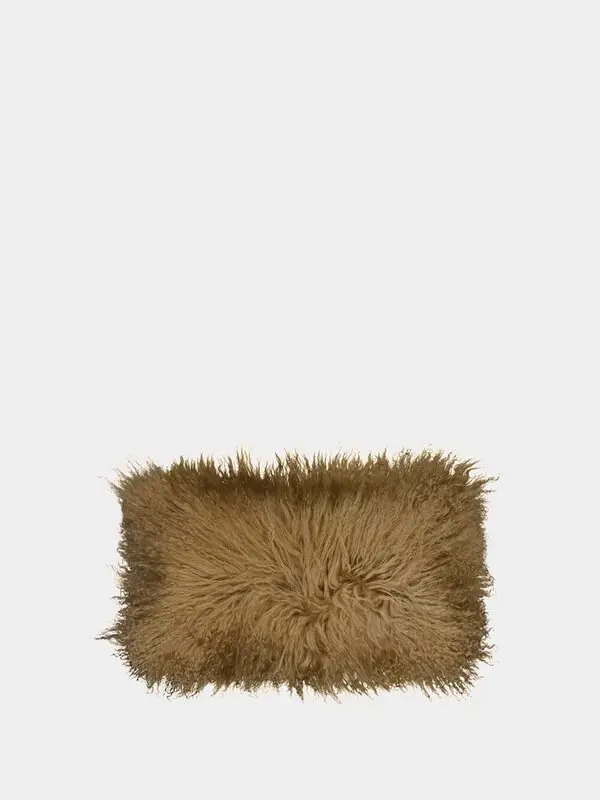 Maison De Vacances Tibetan Goat Skin Cushion - Brown