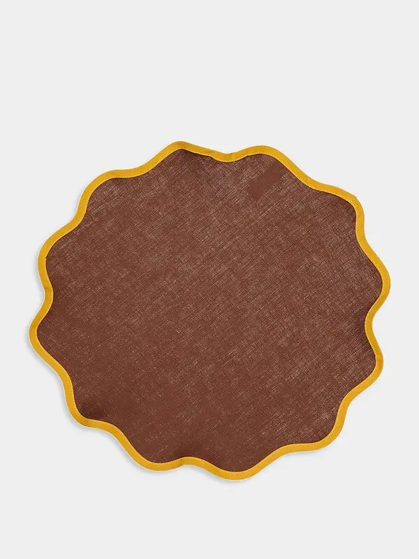 La DoubleJ Set Of 2 Cloud Linen Placemats - Brown