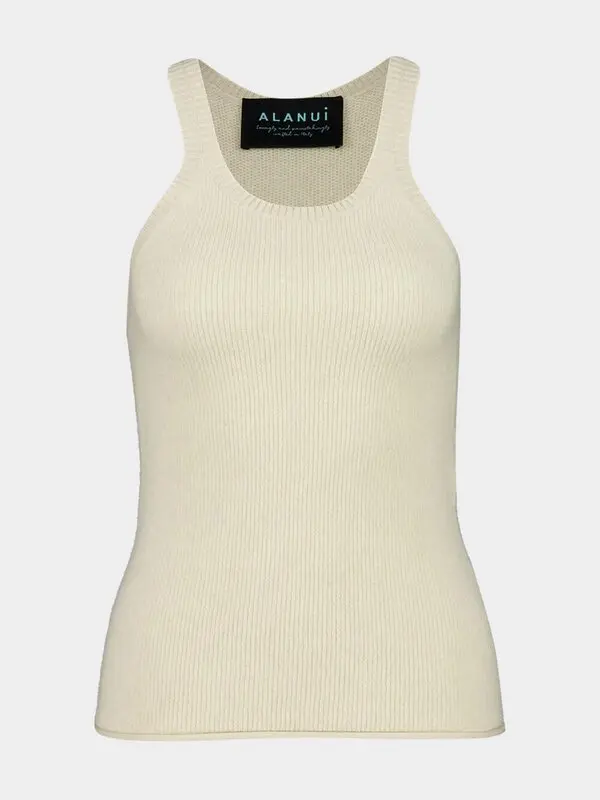 Alanui Cashmere-cotton Ribbed Tank Top - Cream
