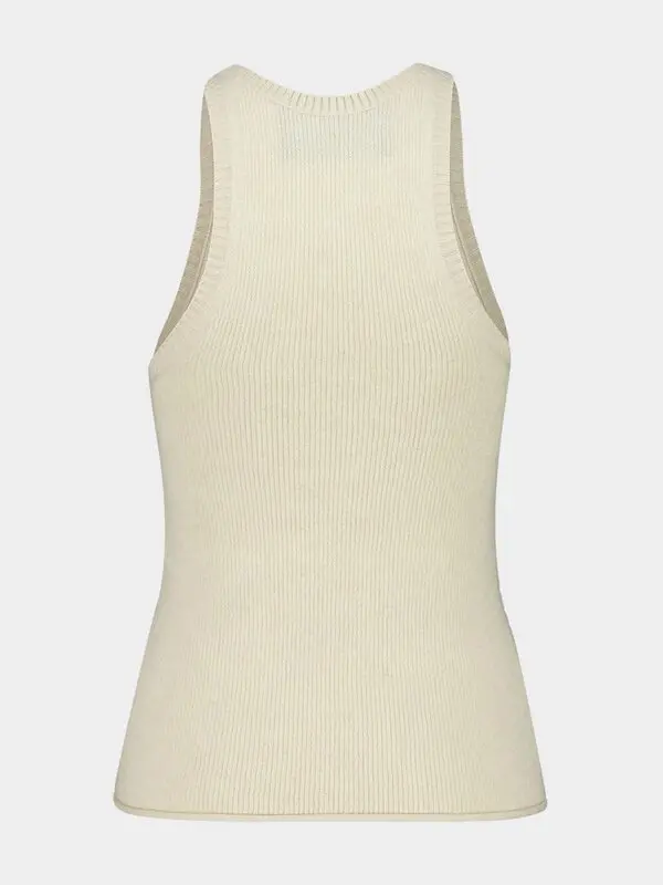 Alanui Cashmere-cotton Ribbed Tank Top - Cream