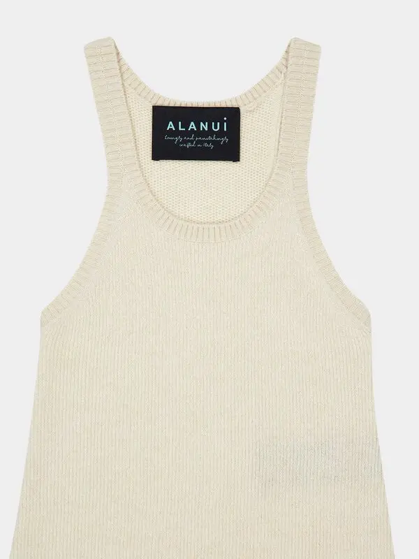 Alanui Cashmere-cotton Ribbed Tank Top - Cream