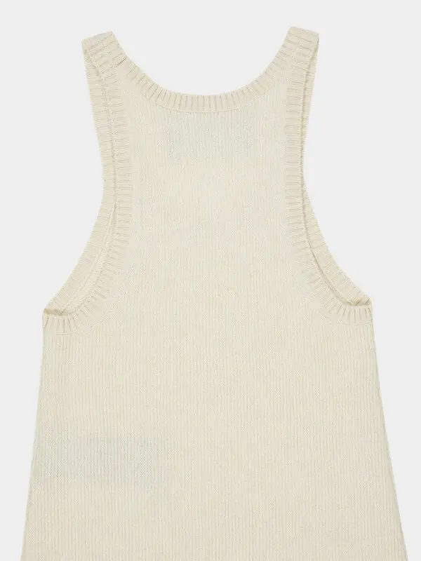 Alanui Cashmere-cotton Ribbed Tank Top - Cream