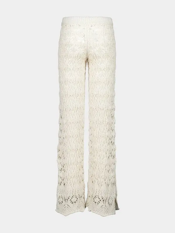 Alanui Openwork Knit Flared Pants