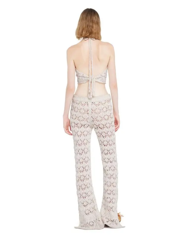 Alanui Openwork Knit Flared Pants