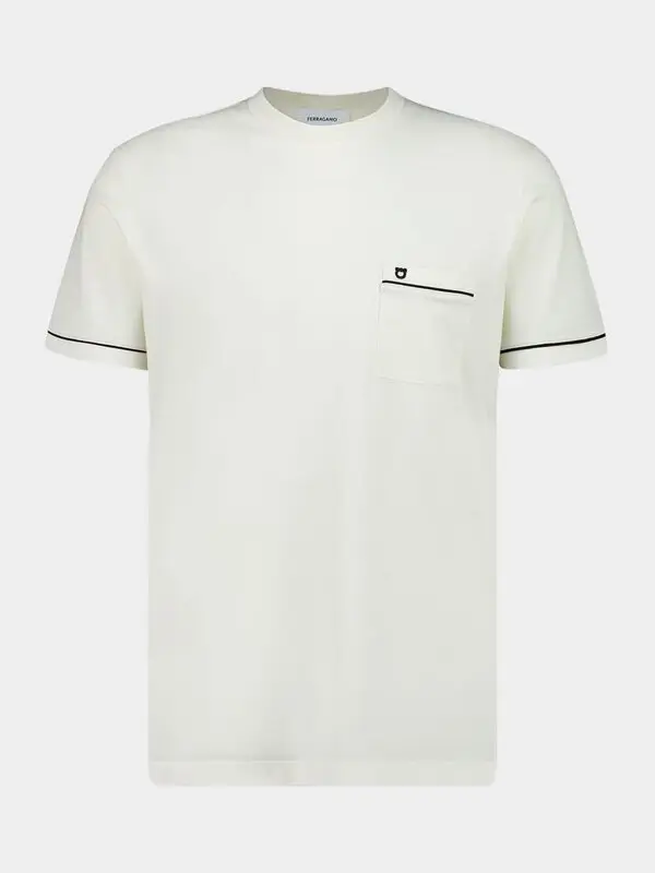 FERRAGAMO Mascarpone Gancini T-shirt - Cream