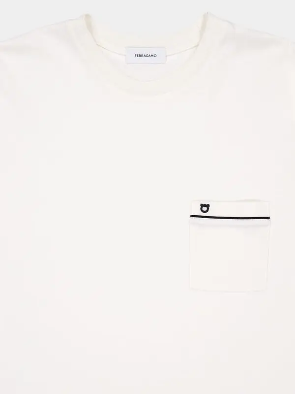 FERRAGAMO Mascarpone Gancini T-shirt - Cream