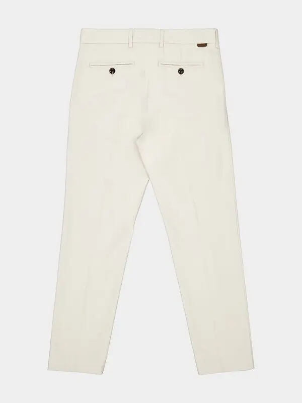 TOM FORD Ivory Brushed Cotton Drill Chino