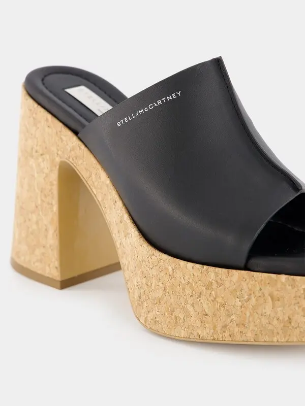 Stella McCartney Skyla Cork Platform Mule 110mm Sandals - Brown