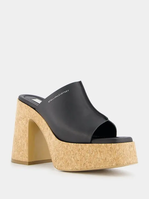 Stella McCartney Skyla Cork Platform Mule 110mm Sandals - Brown