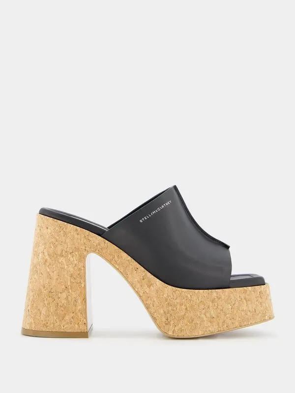 Stella McCartney Skyla Cork Platform Mule 110mm Sandals - Brown