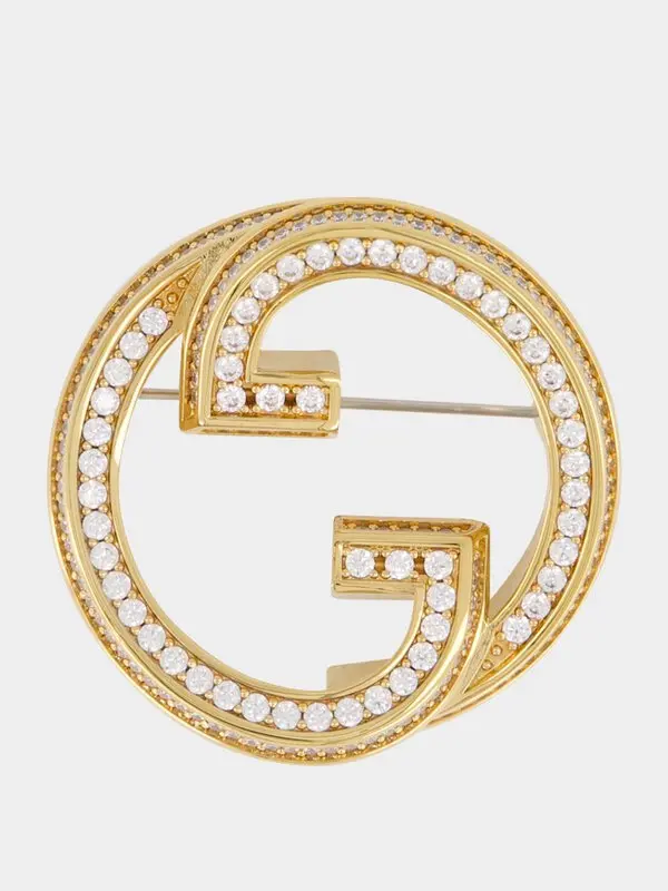 Gucci Blondie Crystal Brooch - Gold