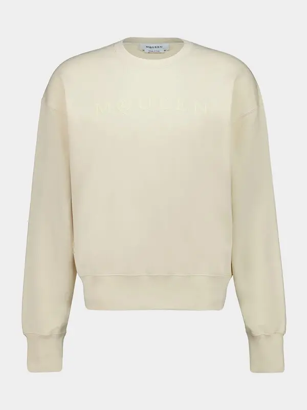 Alexander McQueen Flocked Logo Sweatshirt - Cream