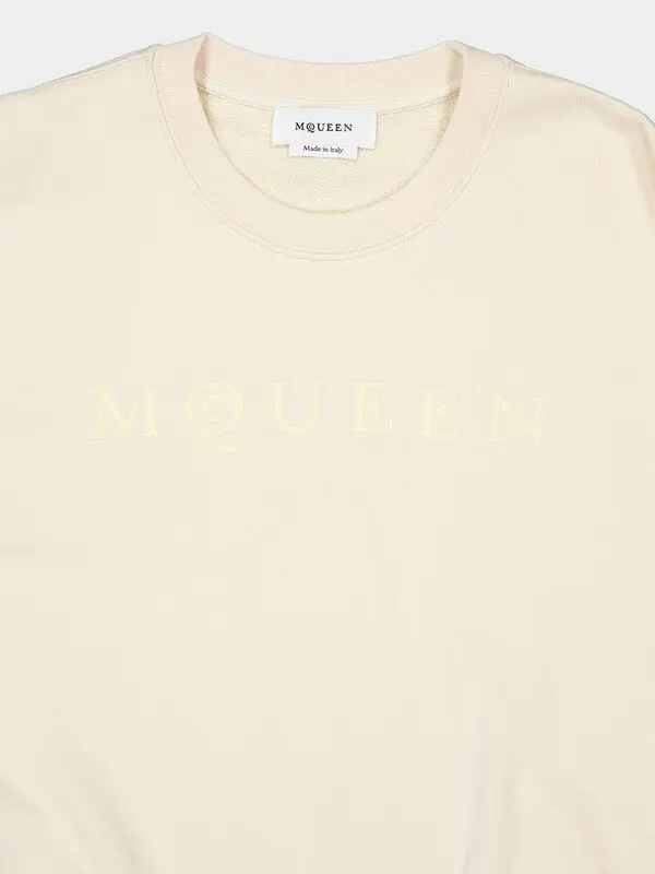 Alexander McQueen Flocked Logo Sweatshirt - Cream