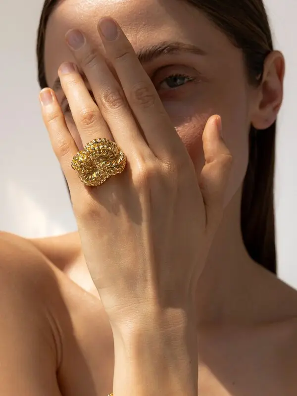 PAOLA SIGHINOLFI Knot Ring In 18k Plated Pewter - Gold