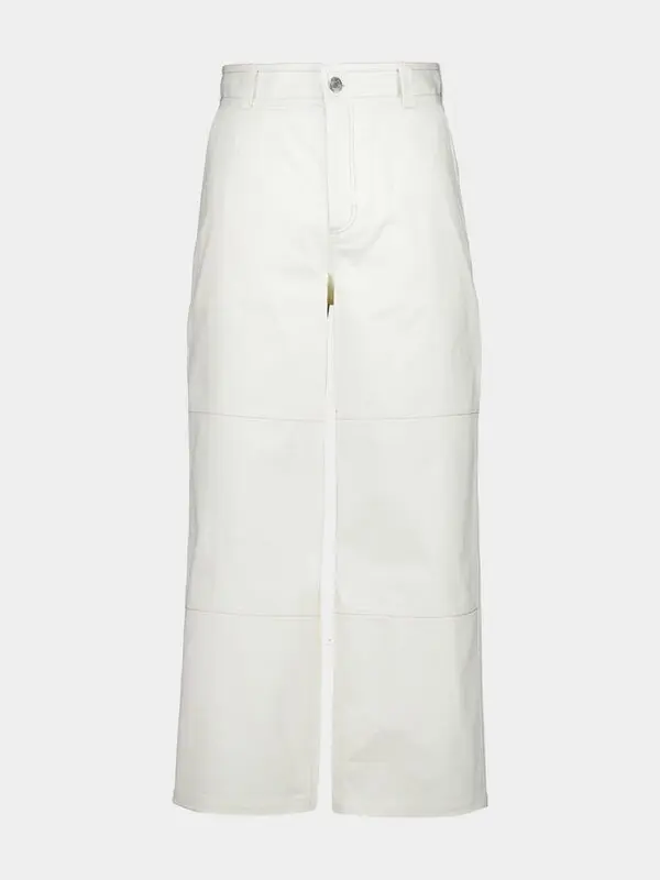 AMI Paris Cotton Worker Trousers - Cream