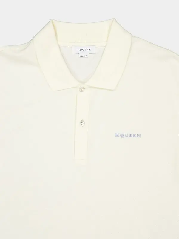 Alexander McQueen Ivory Logo Polo Shirt - Cream