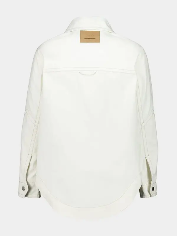 AMI Paris Cotton Worker Buttoned Jacket - Cream