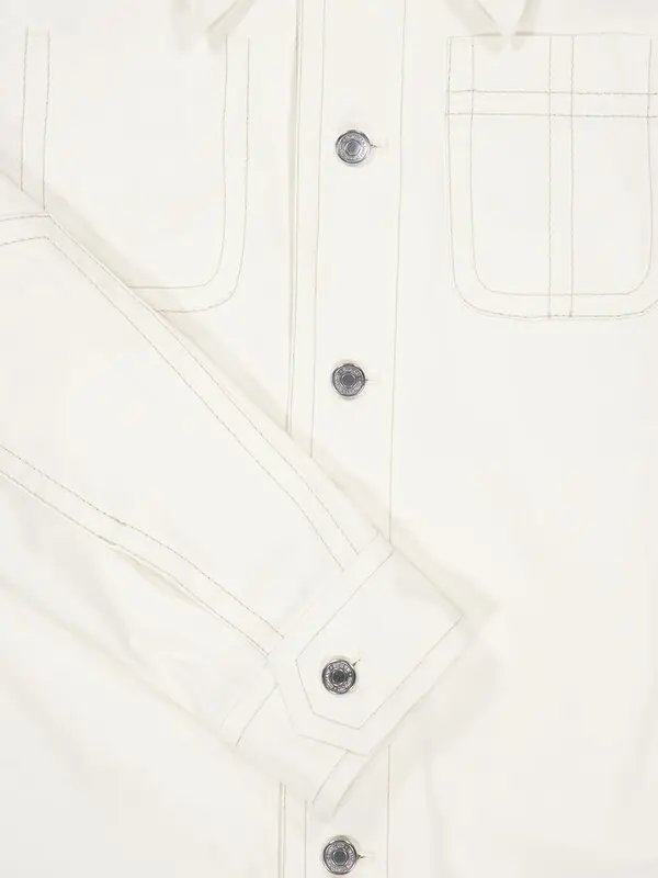 AMI Paris Cotton Worker Buttoned Jacket - Cream