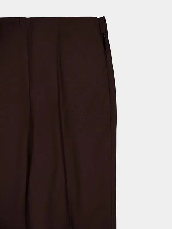 FERRAGAMO Wool Pleated Trousers - Brown