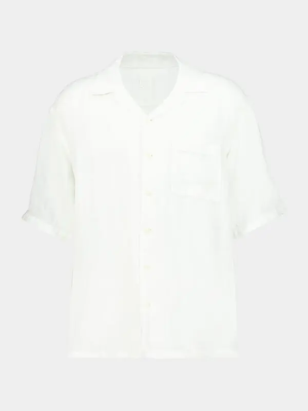 120% Lino Butter Short-sleeve Linen Shirt - Cream