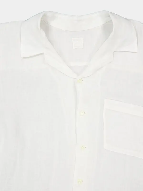 120% Lino Butter Short-sleeve Linen Shirt - Cream