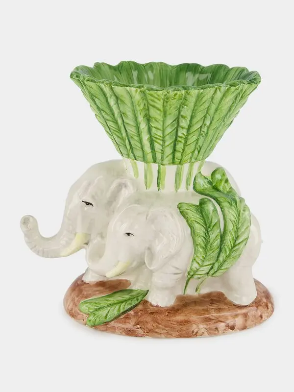 LES-OTTOMANS Jungle Elegance Elephant Basket - Brown