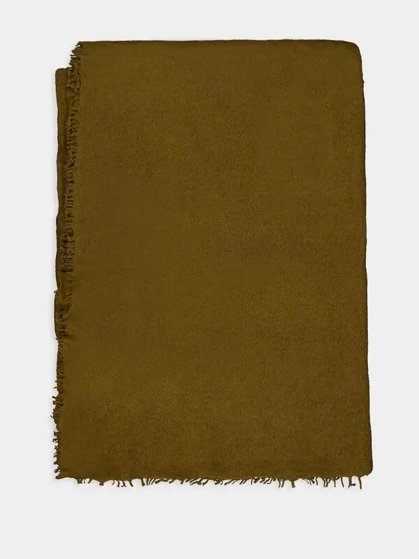 Maison De Vacances Fringed Cashmere Throw - Brown