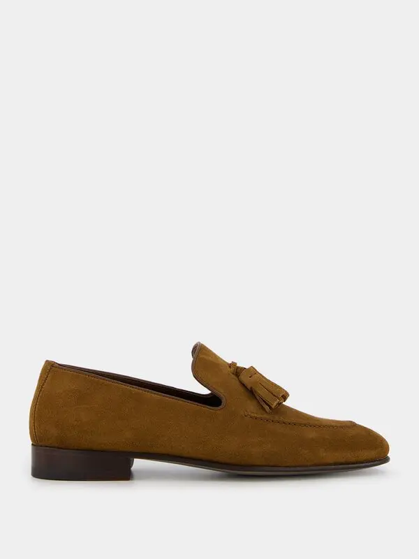 Manolo Blahnik Chester Suede Tassel Loafers