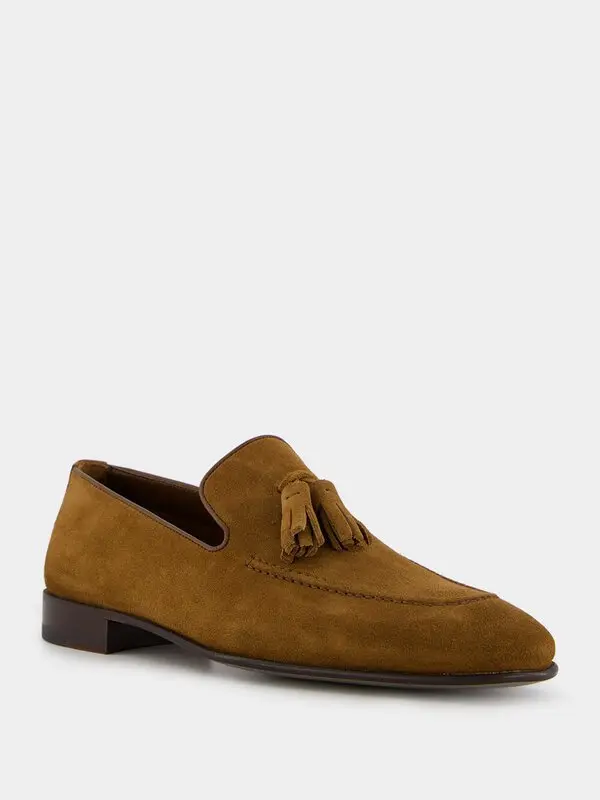 Manolo Blahnik Chester Suede Tassel Loafers
