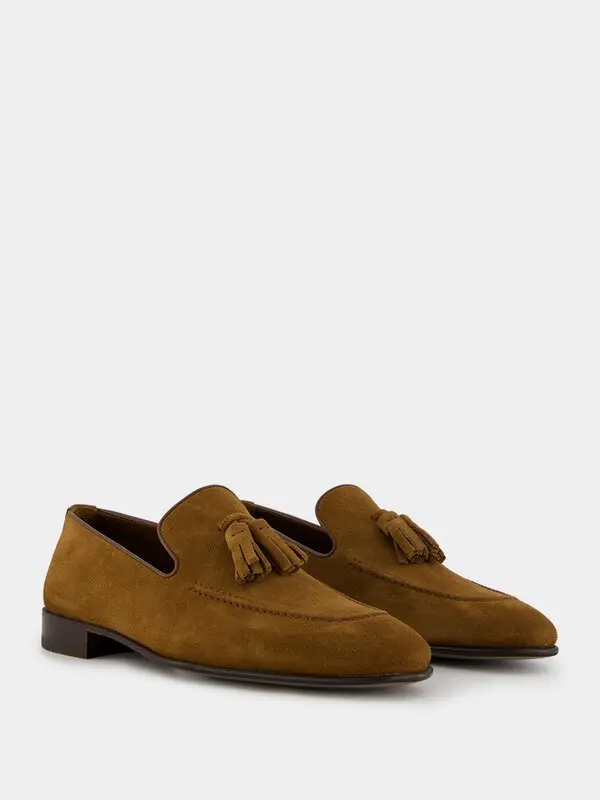 Manolo Blahnik Chester Suede Tassel Loafers