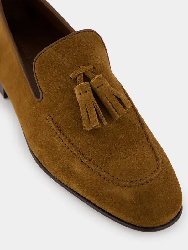 Manolo Blahnik Chester Suede Tassel Loafers
