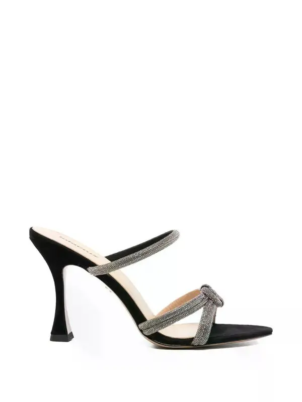 Lola Cruz Embellished Knotted Sandals - Black