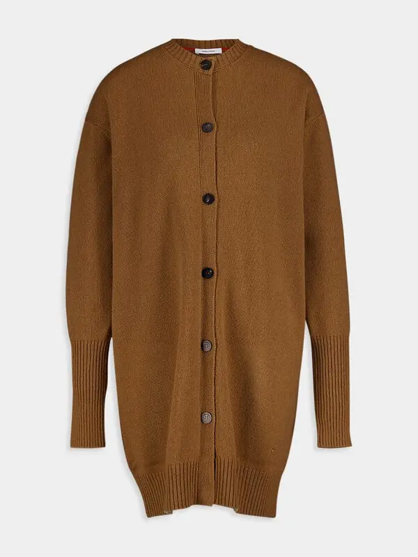 FERRAGAMO Soft Cashmere Cardigan - Brown