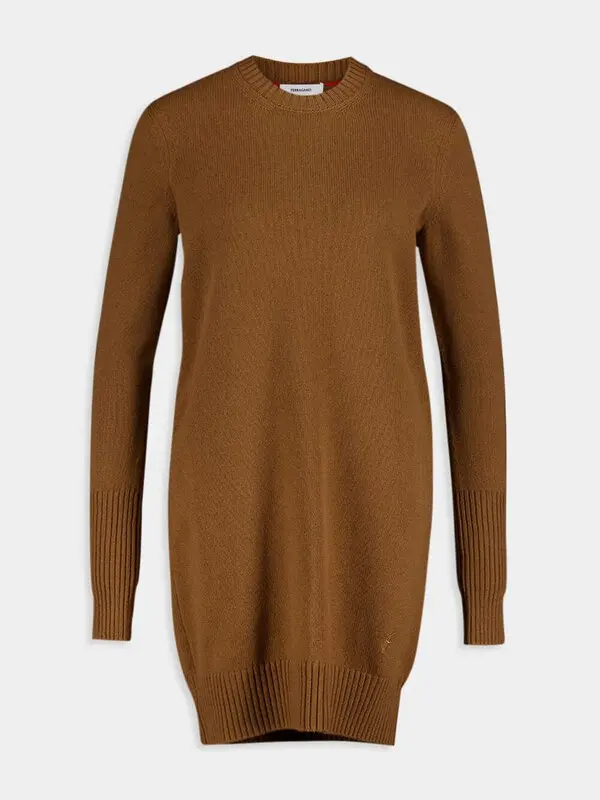 FERRAGAMO Cashmere Mini Dress - Brown