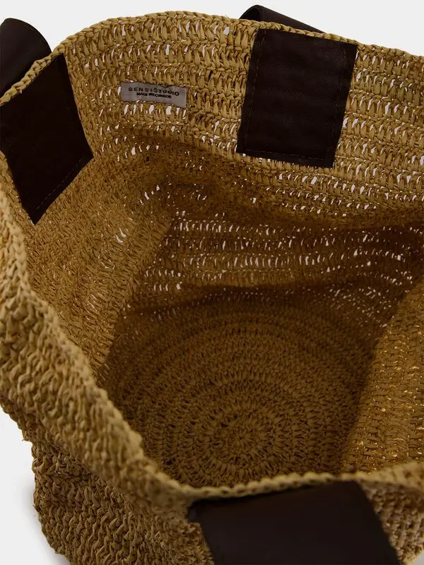 SENSI STUDIO El Viajero Straw And Leather Handbag