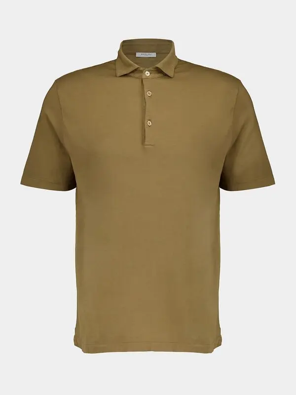 Boglioli Nut Cotton Polo Shirt