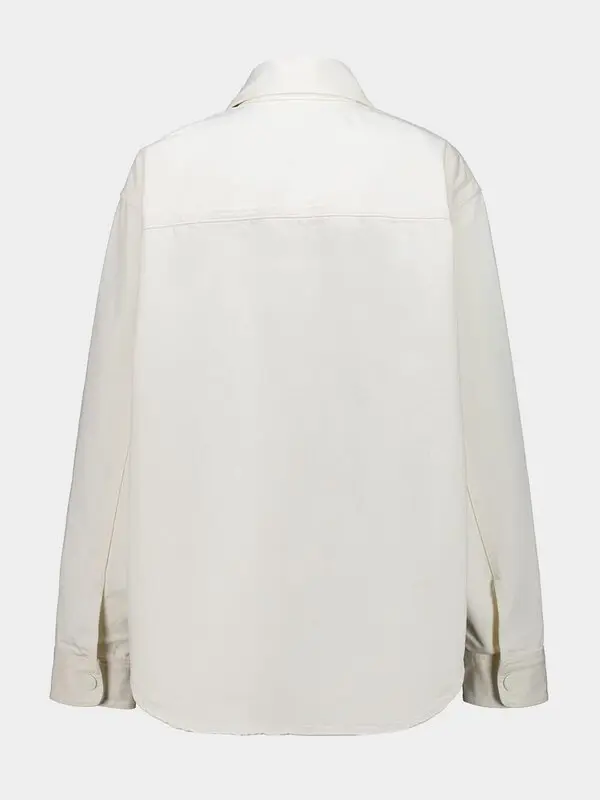 AMI Paris Cotton Knitted De Coeur Overshirt - White