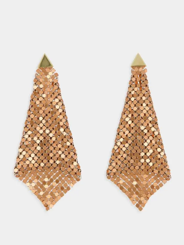 Rabanne Copper Chainmail Dangle Earrings - Brown