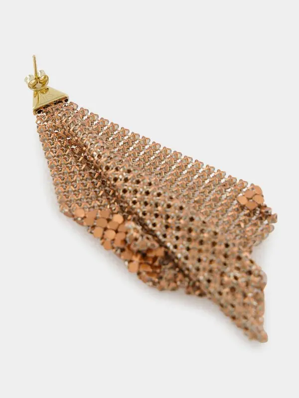 Rabanne Copper Chainmail Dangle Earrings - Brown