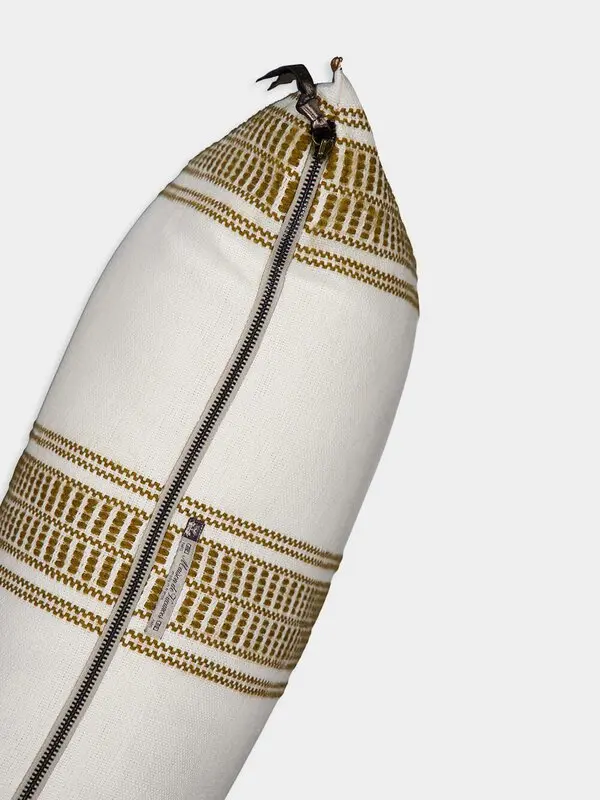Maison De Vacances Vice Versa Embroidered Canvas Cyclades Cushion - Brown