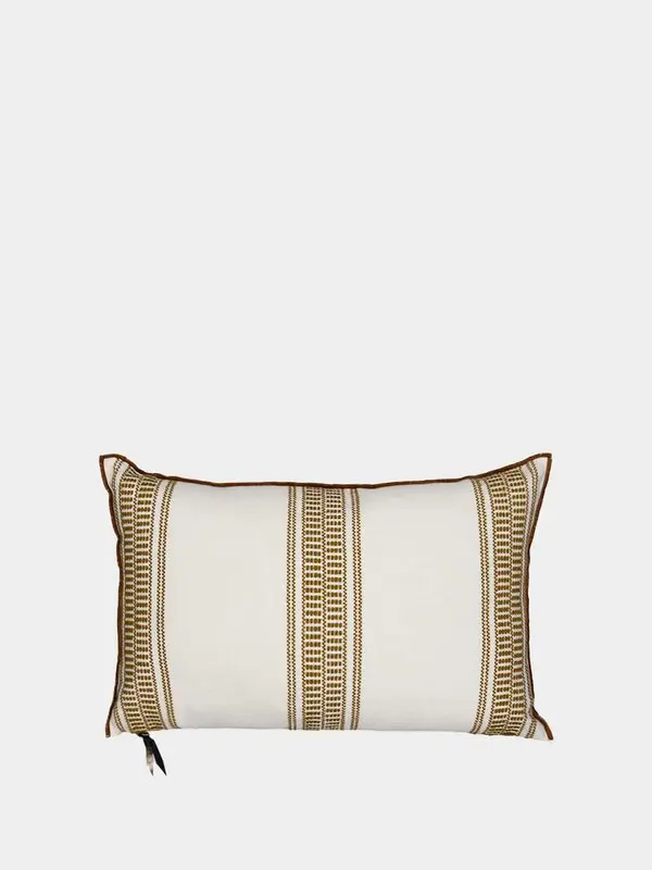 Maison De Vacances Vice Versa Embroidered Canvas Cyclades Cushion - Brown