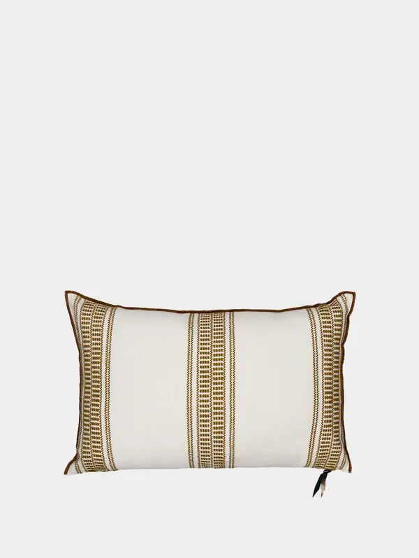 Maison De Vacances Vice Versa Embroidered Canvas Cyclades Cushion - Brown