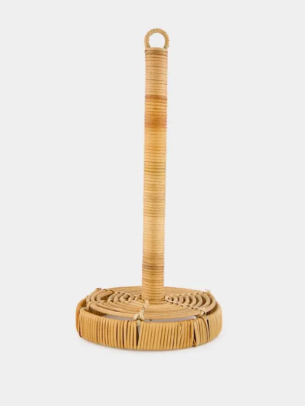 Madam Stoltz Handmade Rattan Paper Towel Holder - Brown
